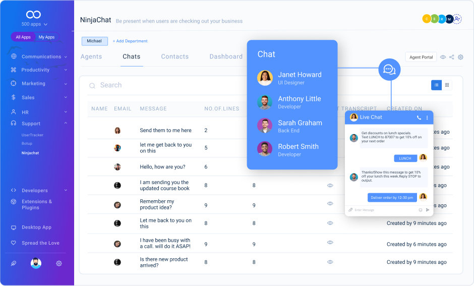 Customer Service App | NinjaChat by 500apps